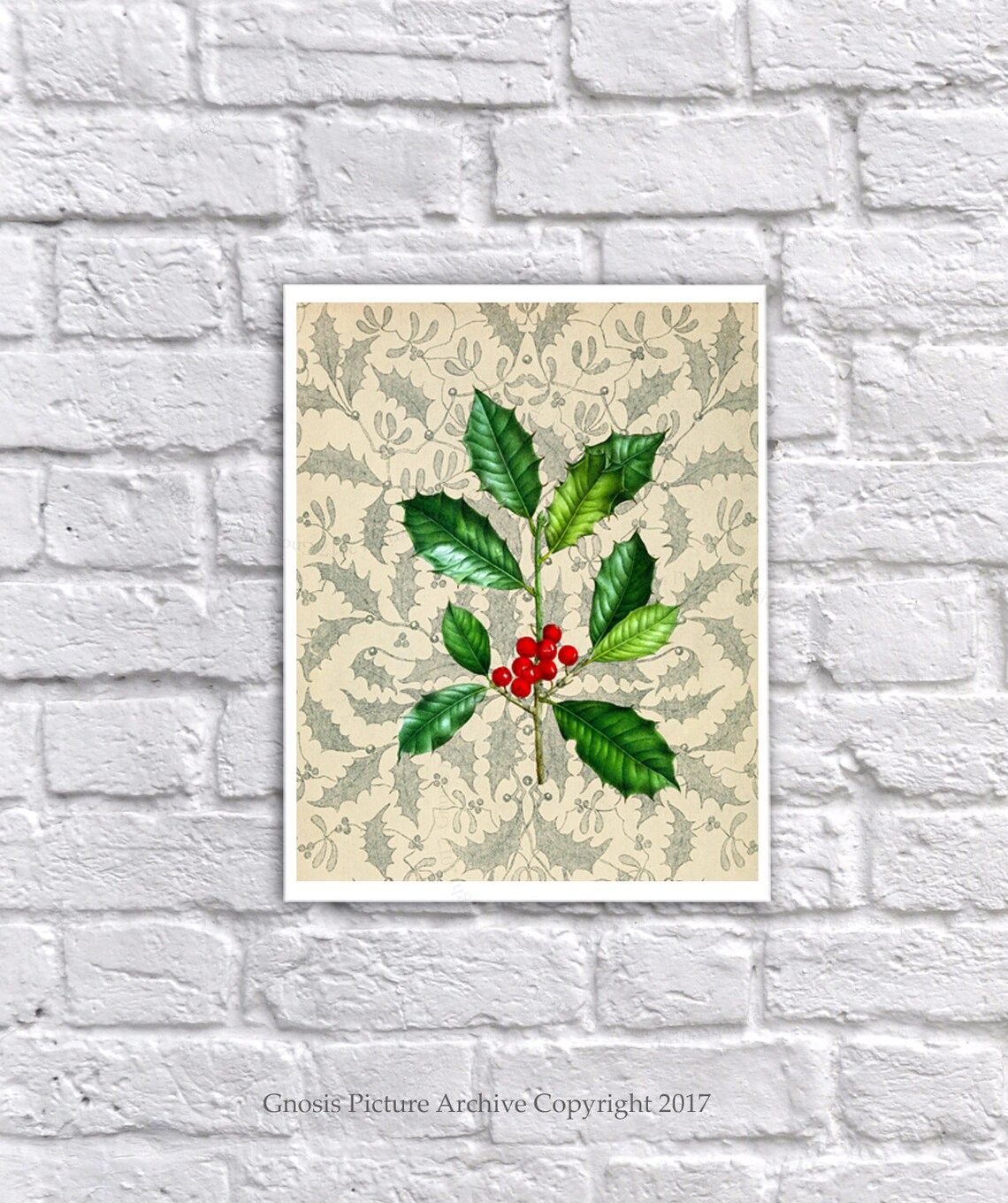 Christmas Decor Art Prints set of 6 unframed Christmas wall | Etsy