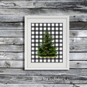 Rustic Farmhouse Buffalo Plaid Christmas Decor Set of 4 Unframed Wall ...