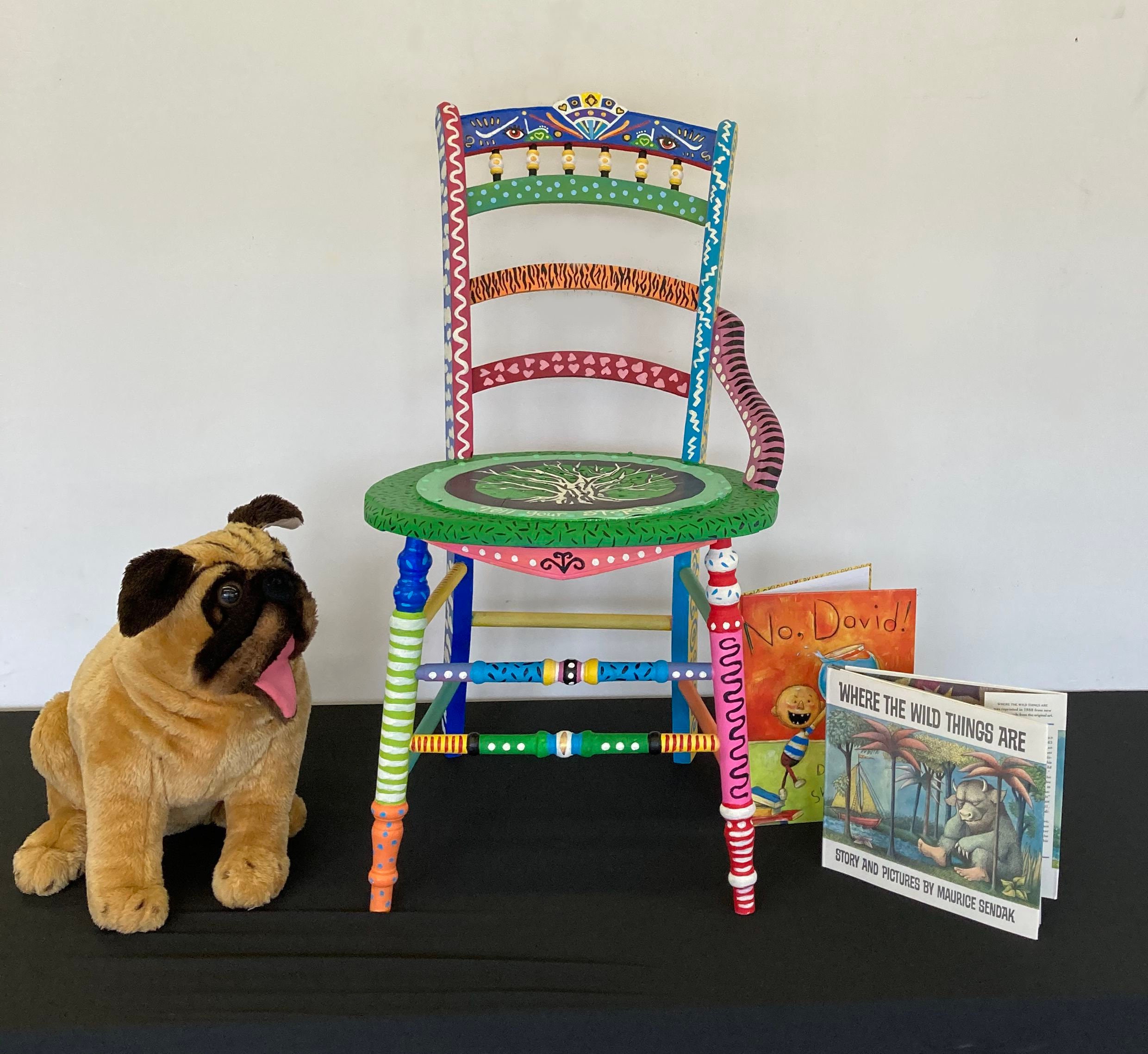 OOAK Hand Painted Chair Blue Mermaid - Etsy