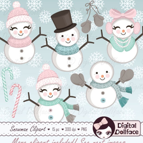 Snowmen Clip Art - Etsy