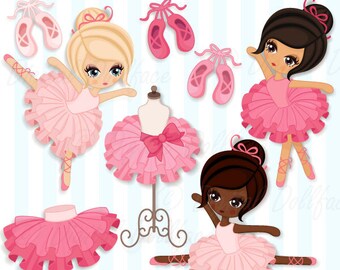 Monkey Ballerina Pink2 Clipart Set - Etsy