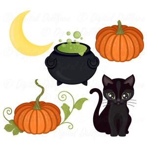 Halloween Clipart, Witch Clip Art, Witches Cauldron, Pumpkin Clipart ...
