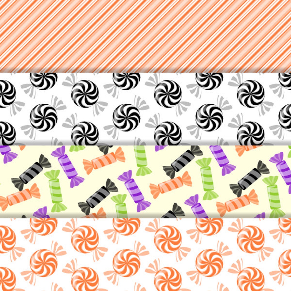 Halloween Scrapbook Paper Pack Digital Halloween Candy - Etsy