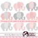 Pink and Grey Elephant Clip Art Elephant Baby Shower - Etsy