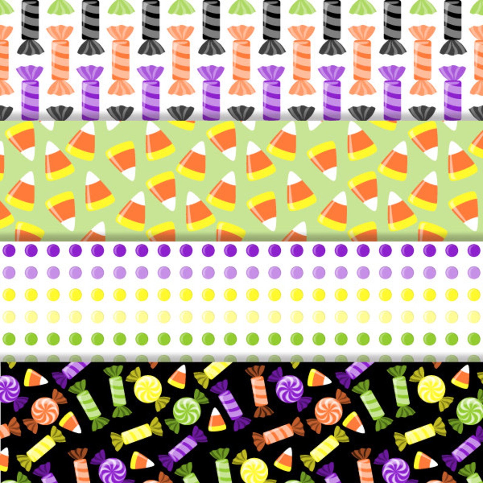 Halloween Scrapbook Paper Pack Digital Halloween Candy - Etsy