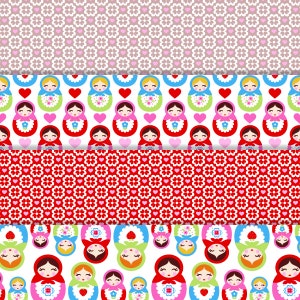 Cute Matryoshka Digital Paper, Retro Scrapbook Paper Pack, Pattern - Etsy