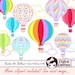 Rainbow Hot Air Balloon, Instant Download Clipart / Hot Air Balloon ...