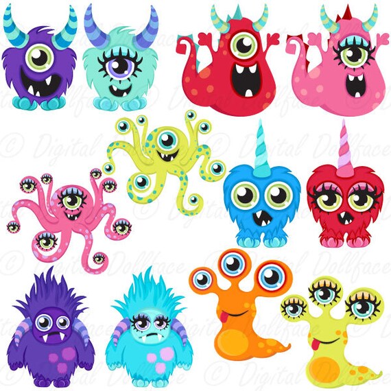 Cute Birthday Monster Clipart