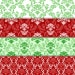 Red and Green Damask Digital Paper, Printable Gift Wrap, Christmas ...