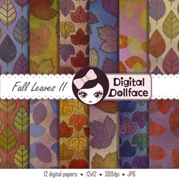 Autumn Leaves Digital Paper, Fall Printable Download, Craft Paper Pack ...