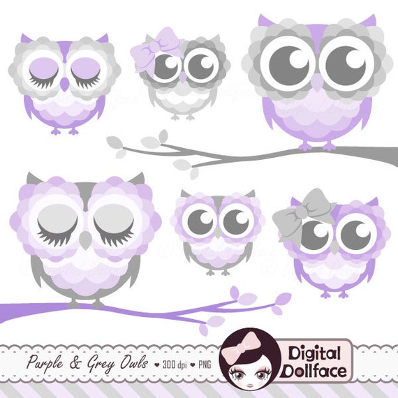 Purple Baby Owl Clip Art