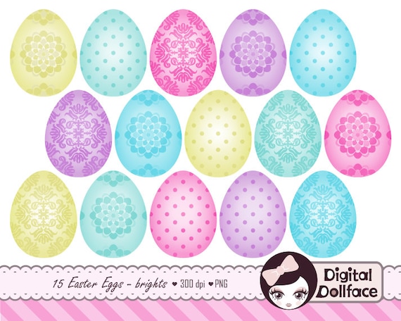 Easter Egg Clip Art, Spring Clipart, Commercial Use, Digital Scrapbook ...