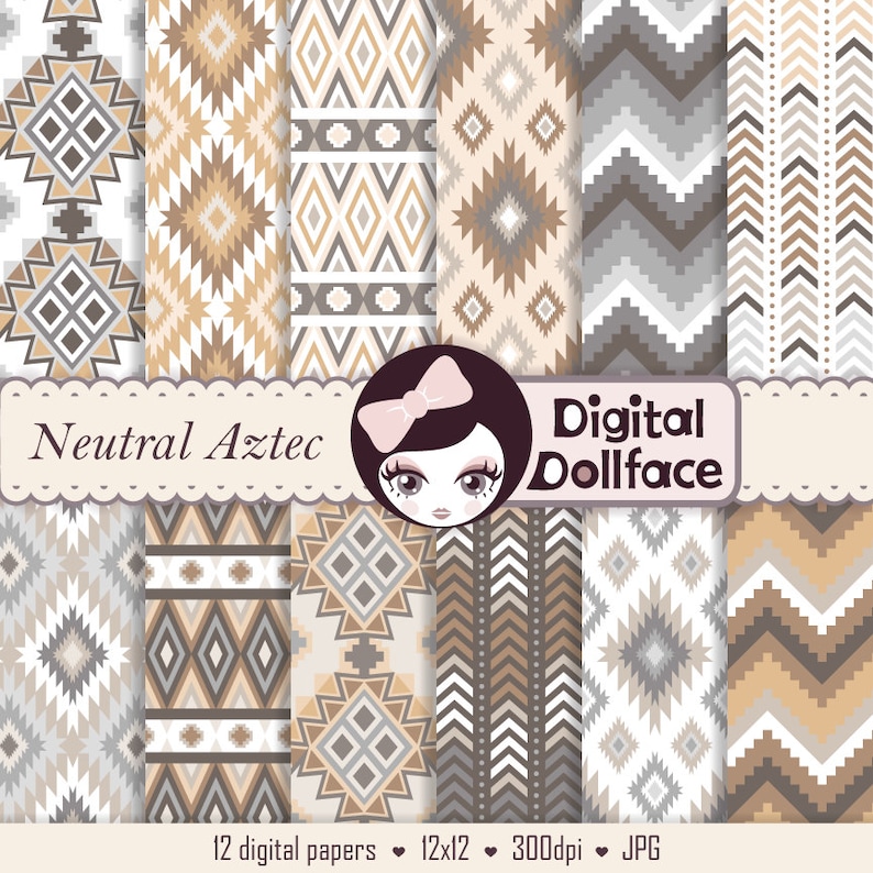 Brown Ikat Digital Paper Pack Tribal Aztec Printable Pattern - Etsy