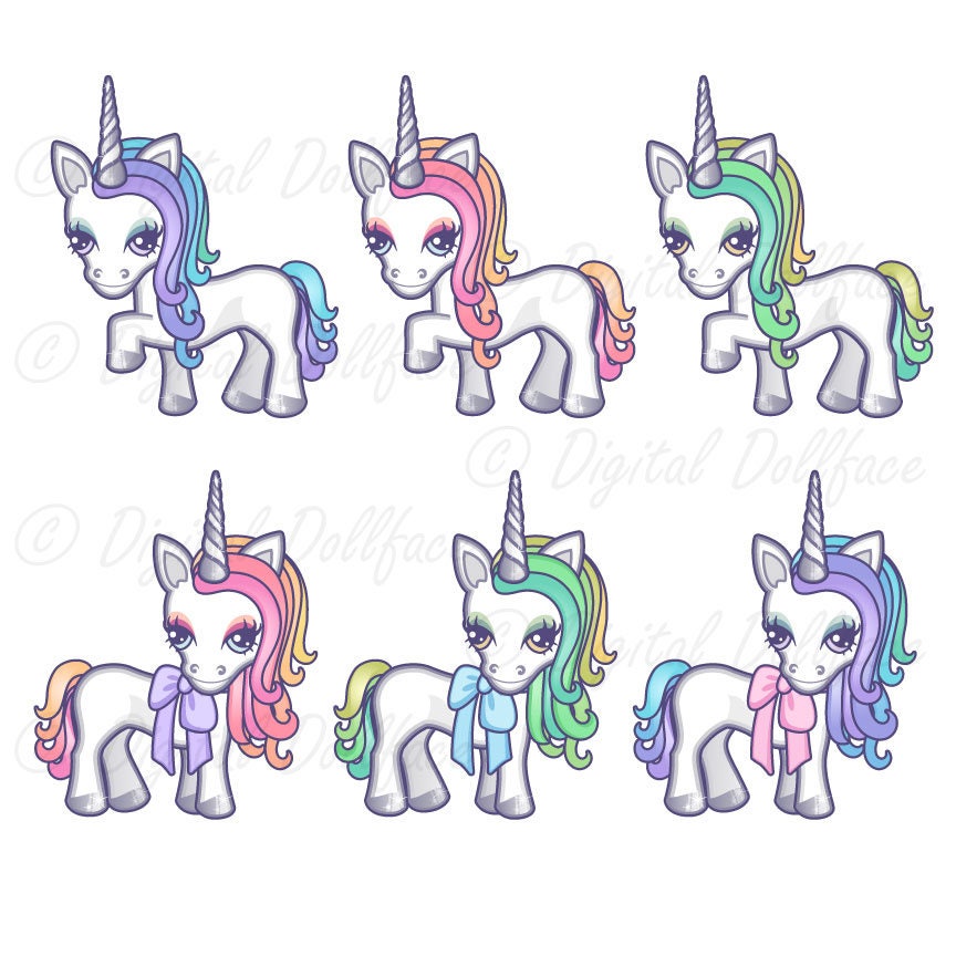 Kawaii / Cute Unicorn Clipart Pastel Rainbow / Unicorn - Etsy