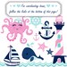 Nautical Baby Shower Digital Paper, Girl Scrapbook, Pink, Blue & Aqua ...
