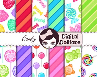 Candy Digital Paper COMMERCIAL USE Candy Pattern Printable - Etsy