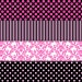 Pink and Black Digital Paper, Chevron, Damask, Stripe, Polka Dot ...