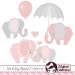 Pink and Grey Elephant Clip Art Elephant Baby Shower | Etsy