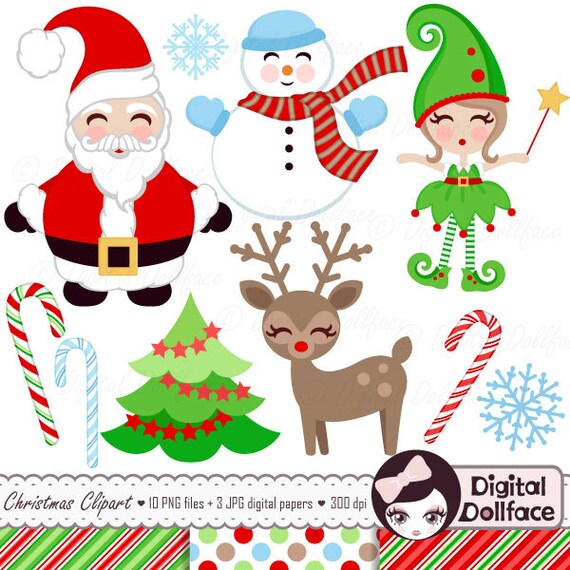 Christmas Clipart & Paper, Christmas Tree Clip Art, Santa Claus ...