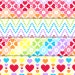 Rainbow Heart Digital Paper, Hearts Scrapbook Background Patterns ...