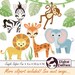 Jungle Safari Clipart, Jungle Animal Clip Art, Scrapbook Digital Art ...