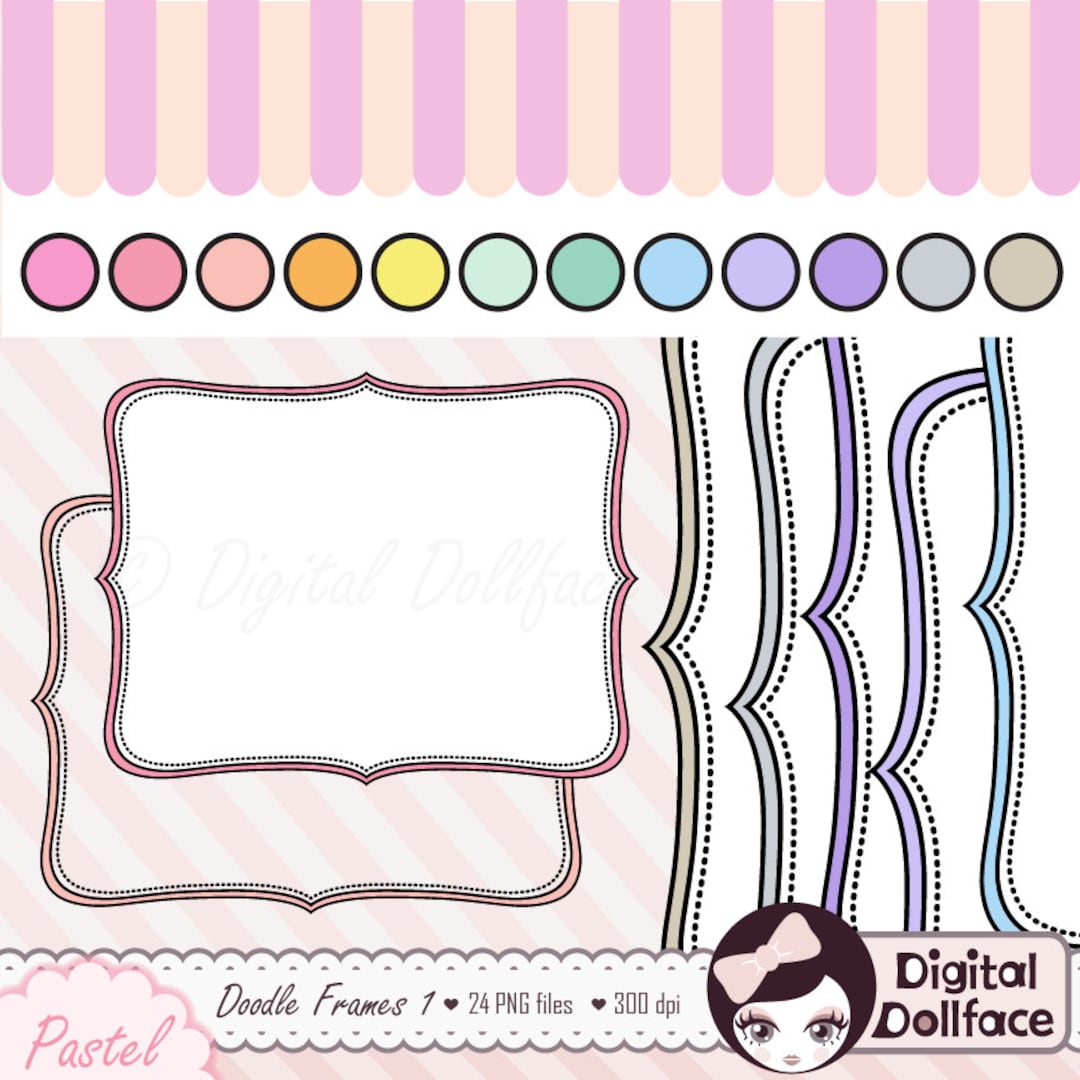 Digital Scrapbook Frame Clipart, Instant Download, Bracket Label Clip ...