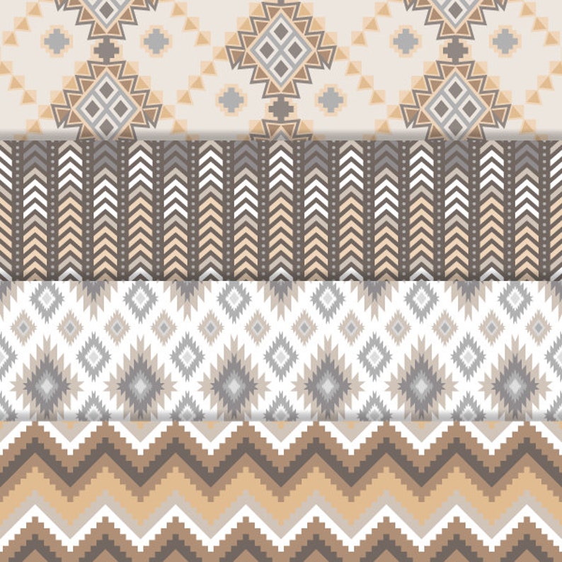 Brown Ikat Digital Paper Pack Tribal Aztec Printable Pattern - Etsy