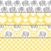 Yellow Elephant Baby Shower, Digital Paper Pack, Scrapbook Paper - Etsy
