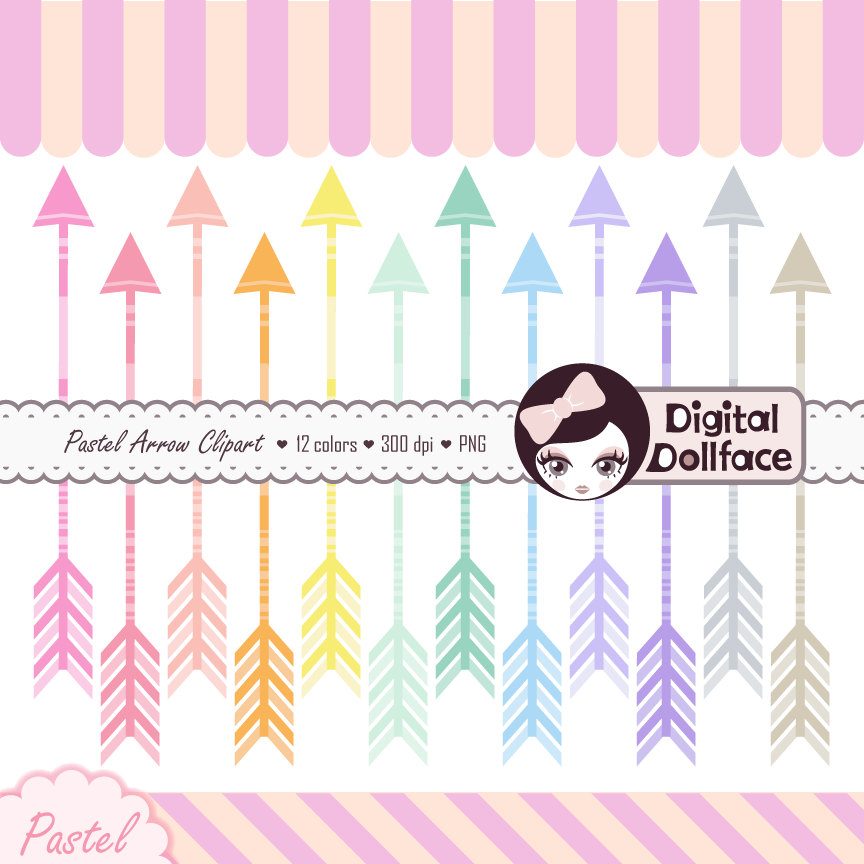 Pastel Arrow Clipart Graphics Aztec Tribal Clip Art Digital - Etsy