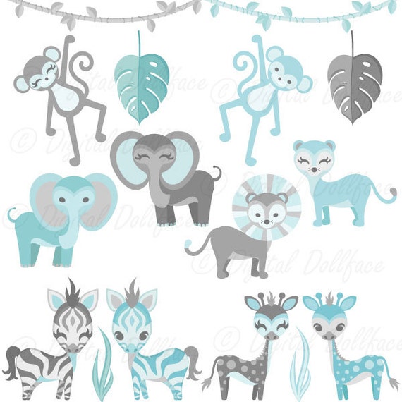Baby Boy Animals Clipart