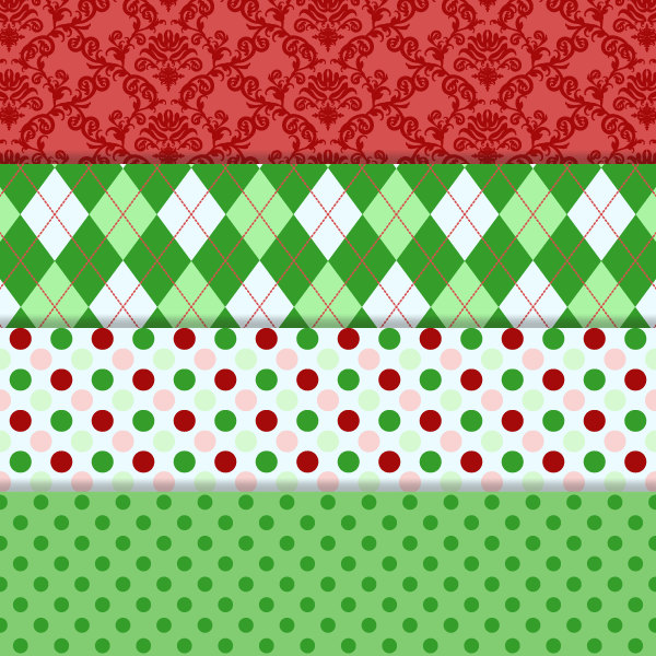 Holiday Digital Paper Christmas Scrapbook Paper Red and | Etsy