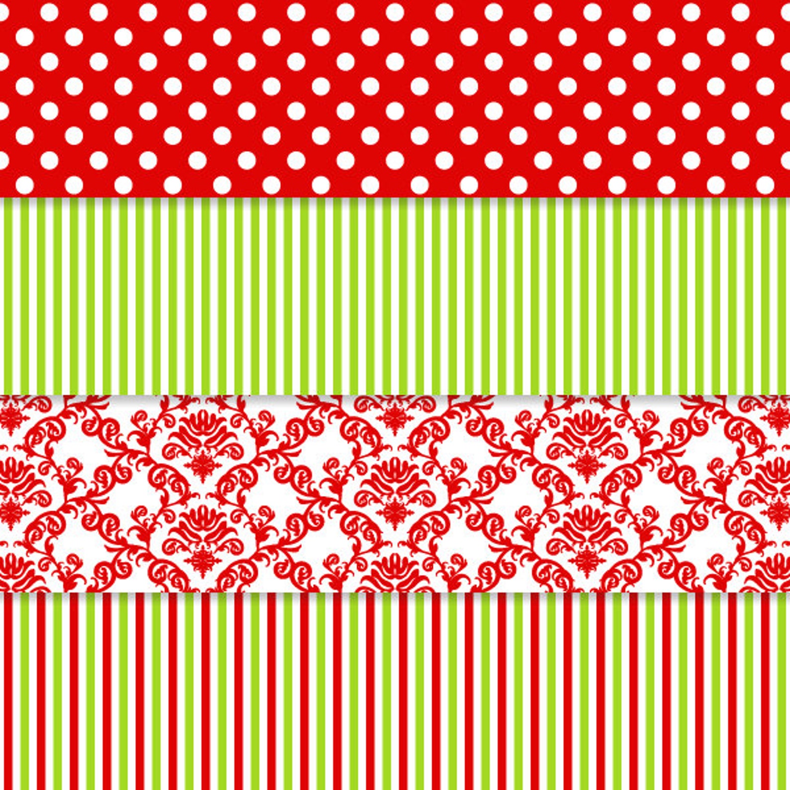 Christmas Digital Paper Scrapbook Paper Chevron Damask - Etsy