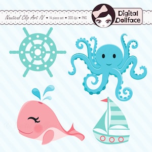 Summer Beach Clipart, Nautical, Ocean, Sea Clip Art, Sailing, Waves ...