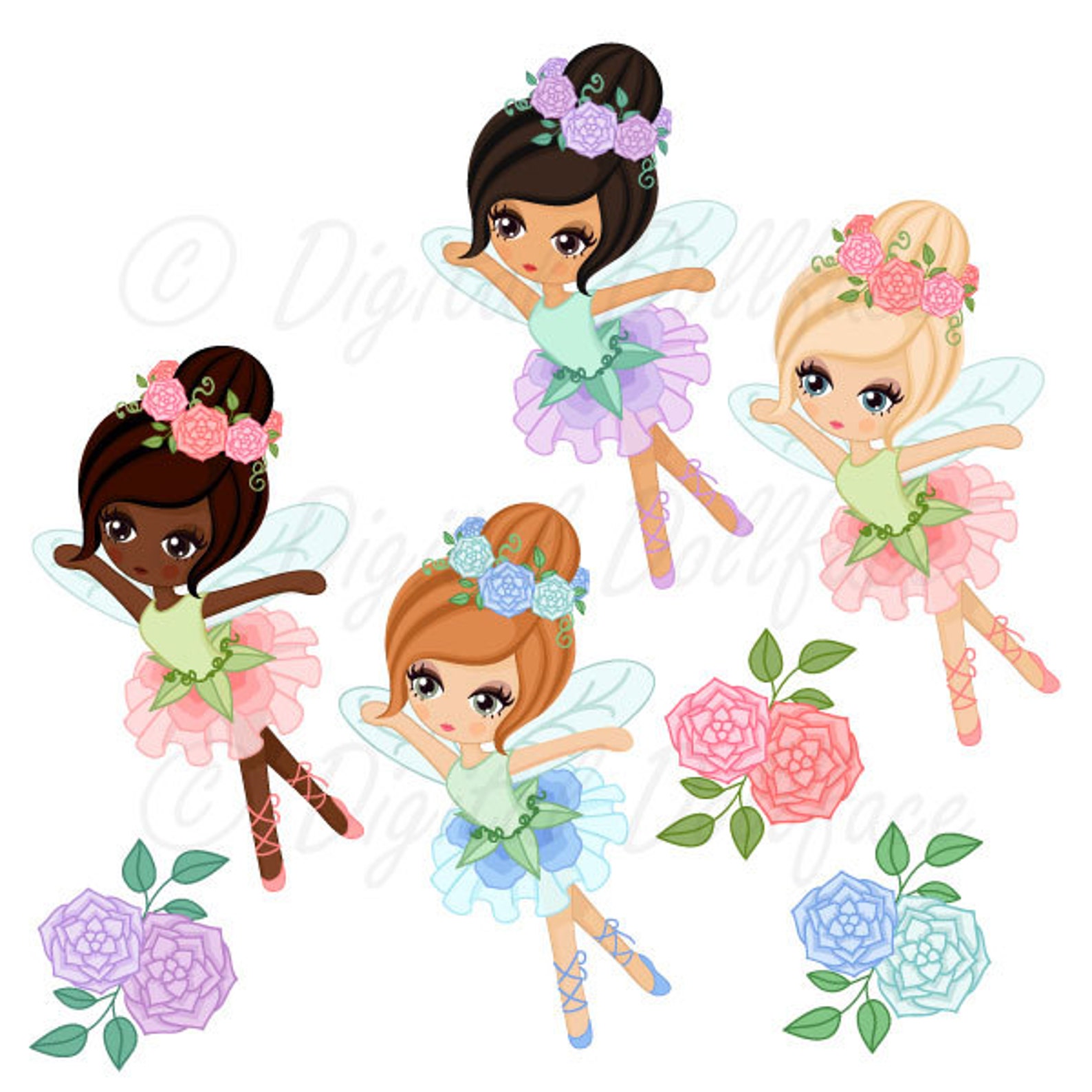 Fairy Clipart Garden Fairies Clip Art for Fairy Birthday | Etsy