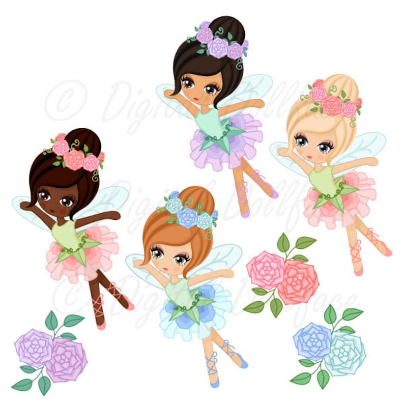 Fairy Clipart Garden Fairies Clip Art for Fairy Birthday | Etsy