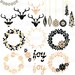 Christmas Deer / Holiday Clipart Christmas Wreath Clip Art - Etsy