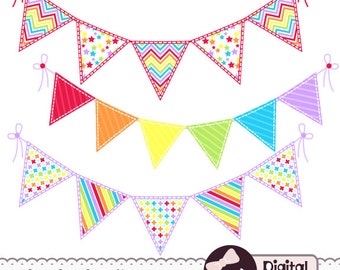 School Bunting Clipart Graphics Personal & Commercial Use Banner Flag ...