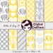 Yellow Elephant Baby Shower Digital Paper Pack Scrapbook | Etsy