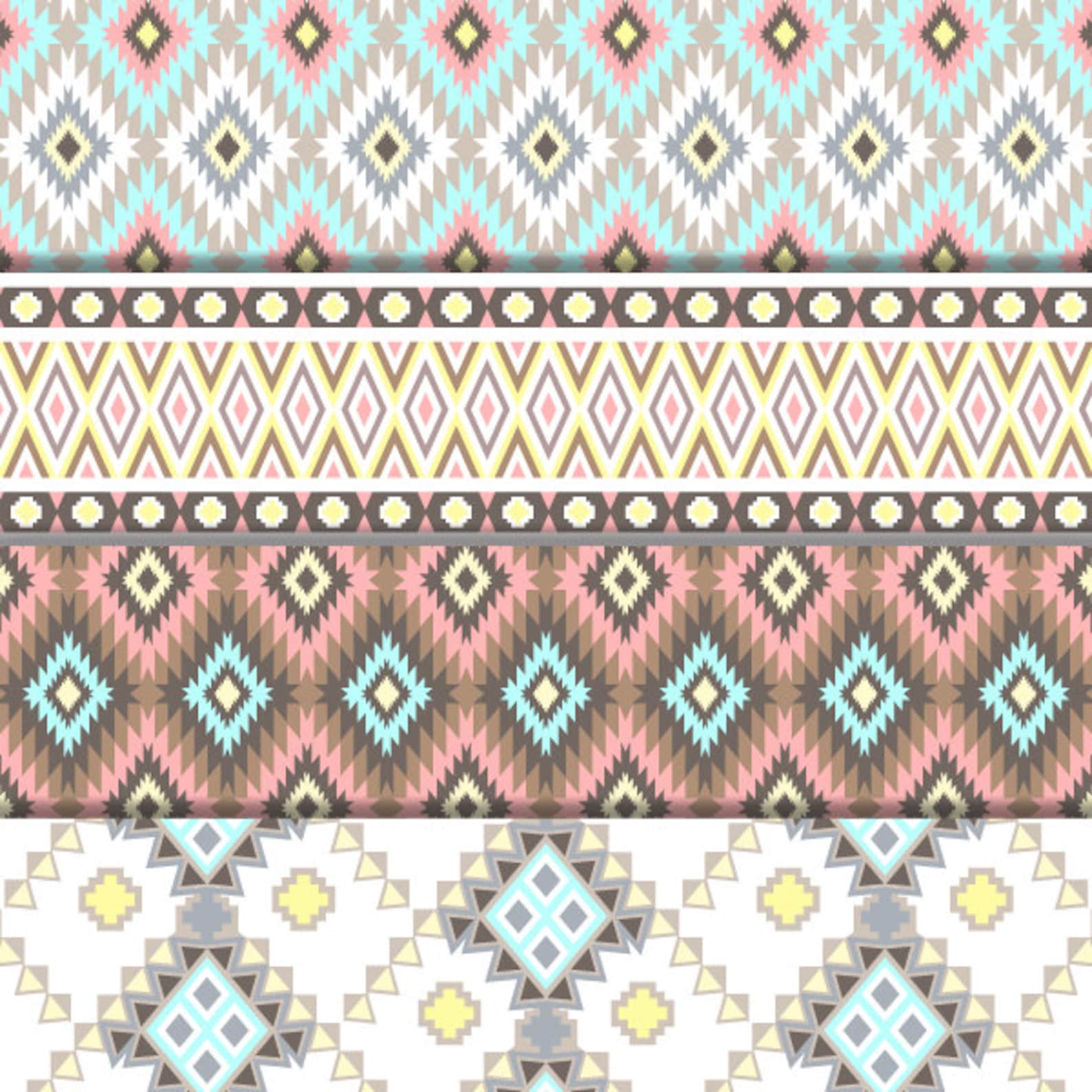 Pastel Digital Paper Spring Clip Art Paper Aztec Clipart - Etsy