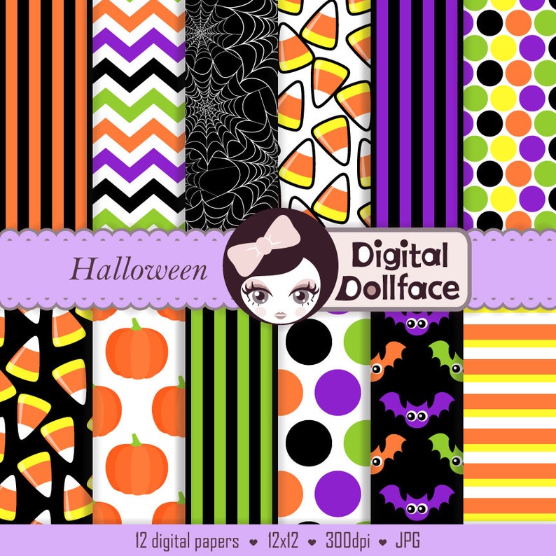 Colorful Halloween Digital Paper Scrapbook Paper Spiderweb - Etsy