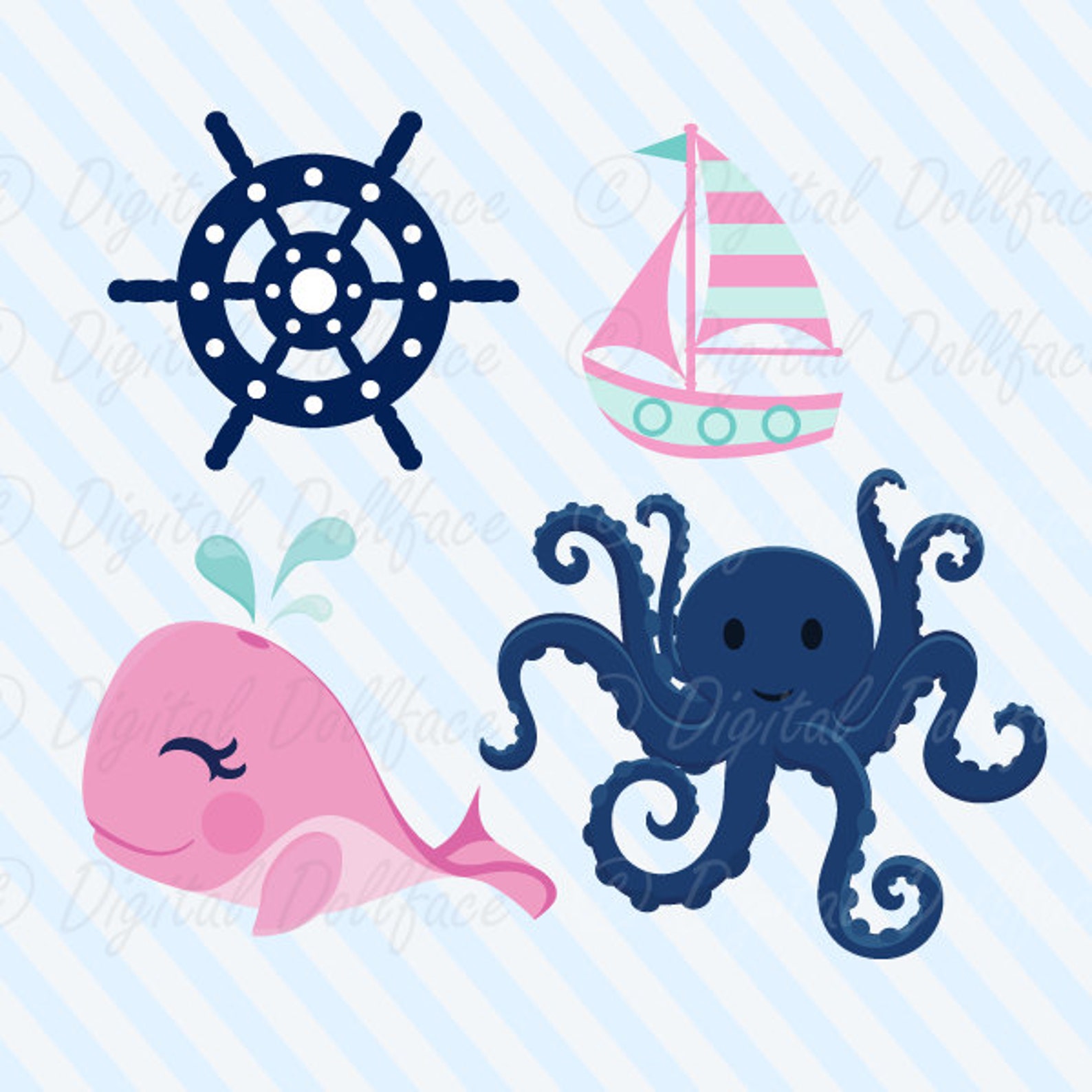 Nautical SVG Ocean SVG Files / Digital Cut Files Octopus - Etsy
