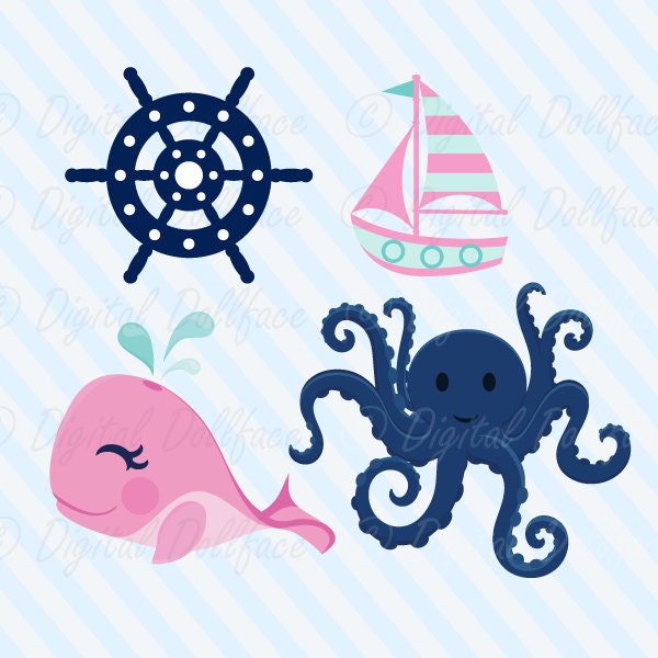 Nautical SVG Ocean SVG Files / Digital Cut Files Octopus - Etsy