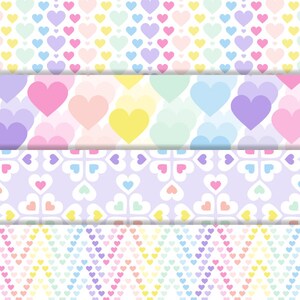 Heart Digital Paper Pastel Rainbow Background Digital Craft - Etsy