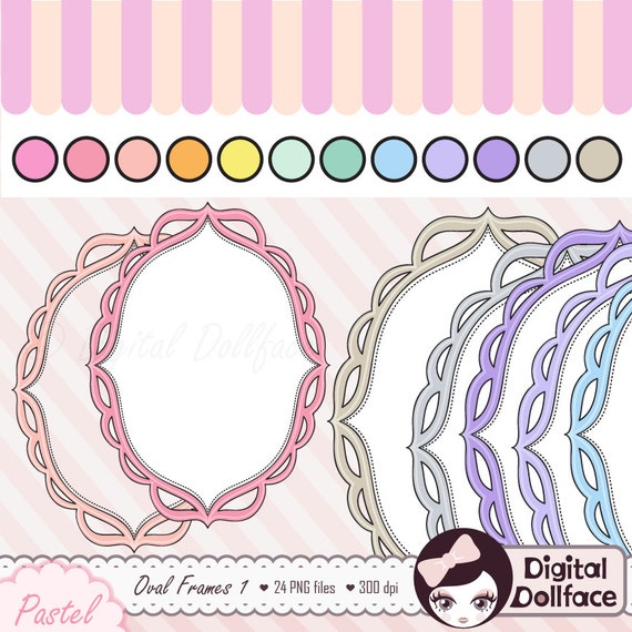 Digital Scallop Frames, Clipart Label, PNG Frame / Journal Tags ...
