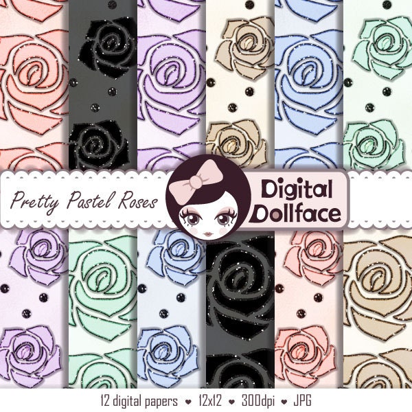 Pastel Rose Digital Paper Floral Background Paper / Graphics | Etsy