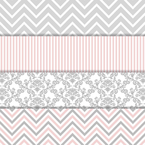 Pink And Grey Chevron Border