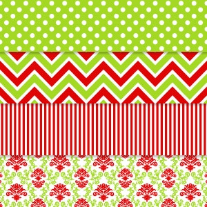 Christmas Digital Paper, Scrapbook Paper, Chevron, Damask, Polka Dots ...