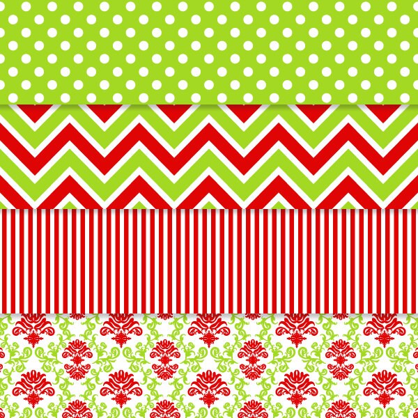 Christmas Digital Paper Scrapbook Paper Chevron Damask - Etsy