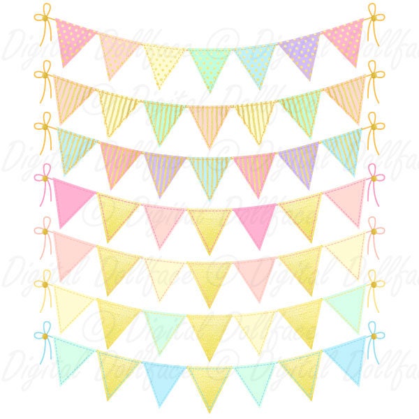 Pastel Birthday Clipart AND Digital Paper Kit / Happy Birthday - Etsy