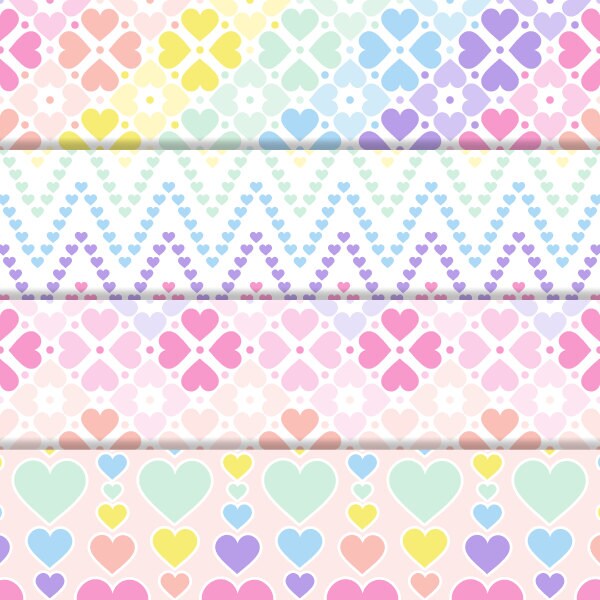 Heart Digital Paper Pastel Rainbow Background Digital Craft - Etsy